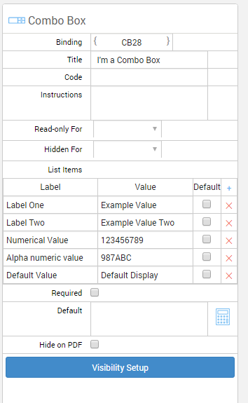 Combo Boxes – Field Squared Documentation